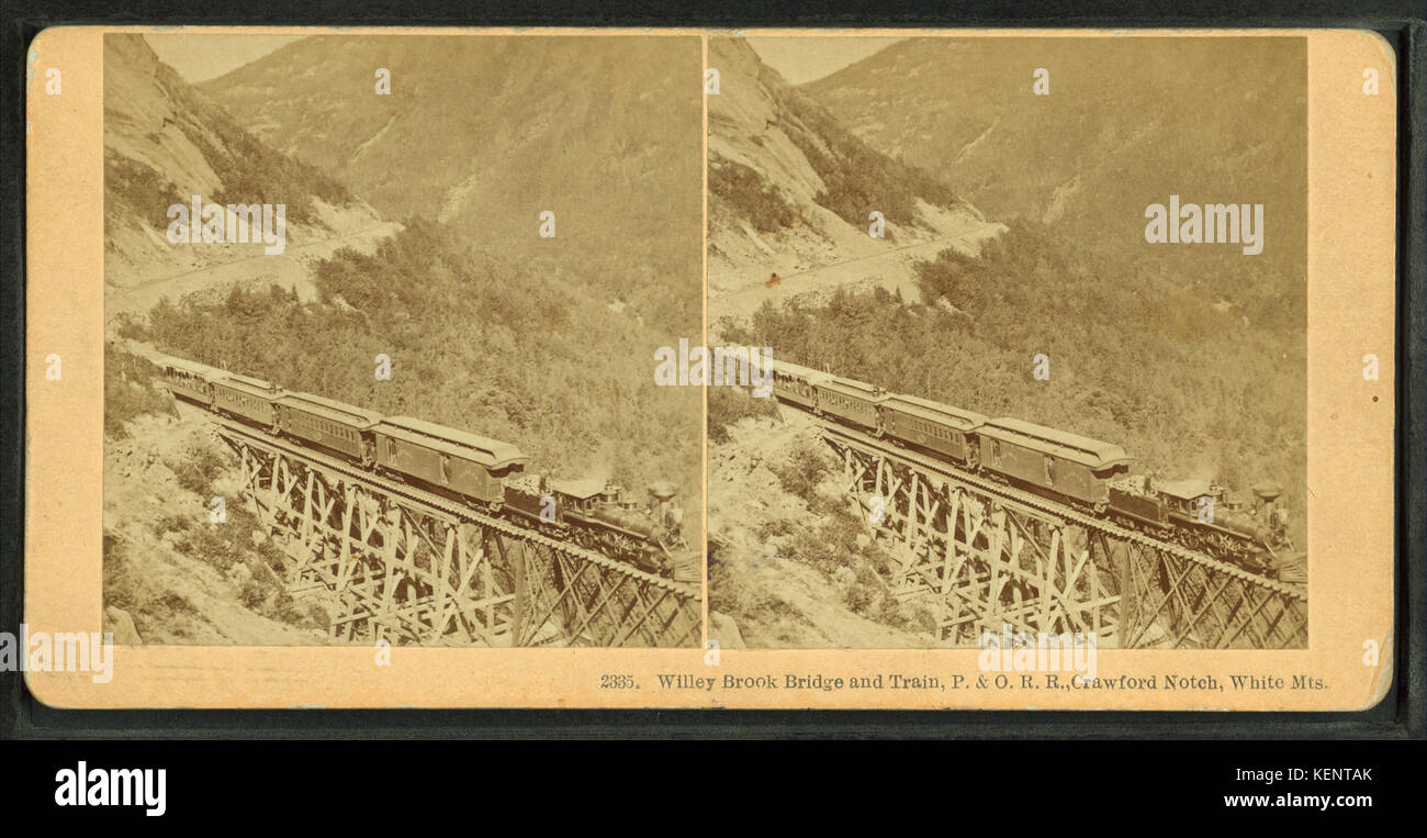 Willeybrook Bridge and Train, P. & O.R.R., Crawford Notch, White Mts ...