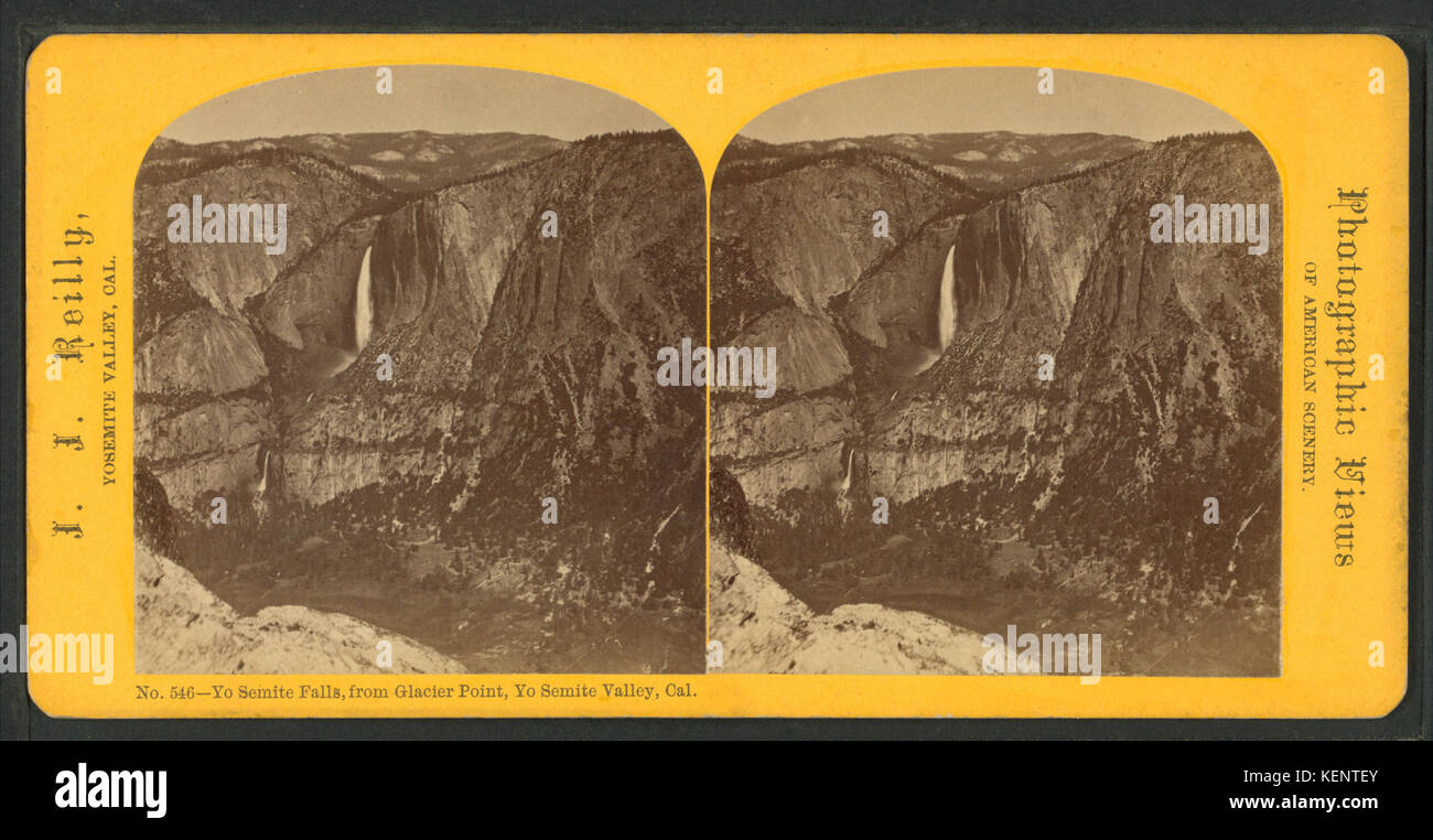 Yo Semite Falls, from Glacier Point, Yo Semite Valley, Cal, by Reilly ...