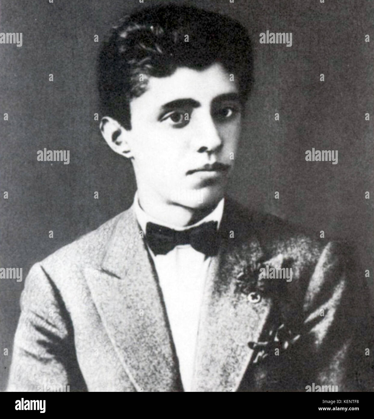 This photograph shows Enver Hoxha at the age of 18 in 1927. Hoxha was a ...
