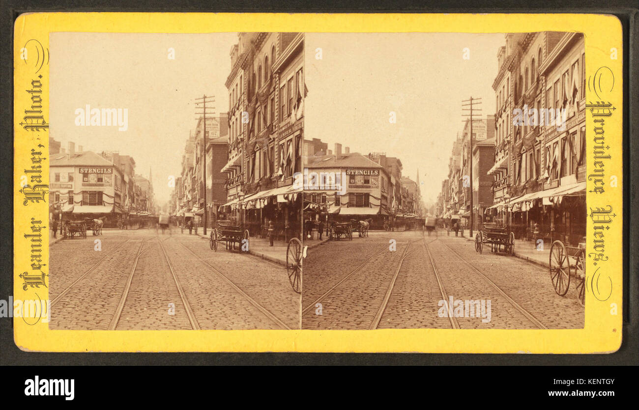 A photograph of Westminster Street in Providence, Rhode Island ...