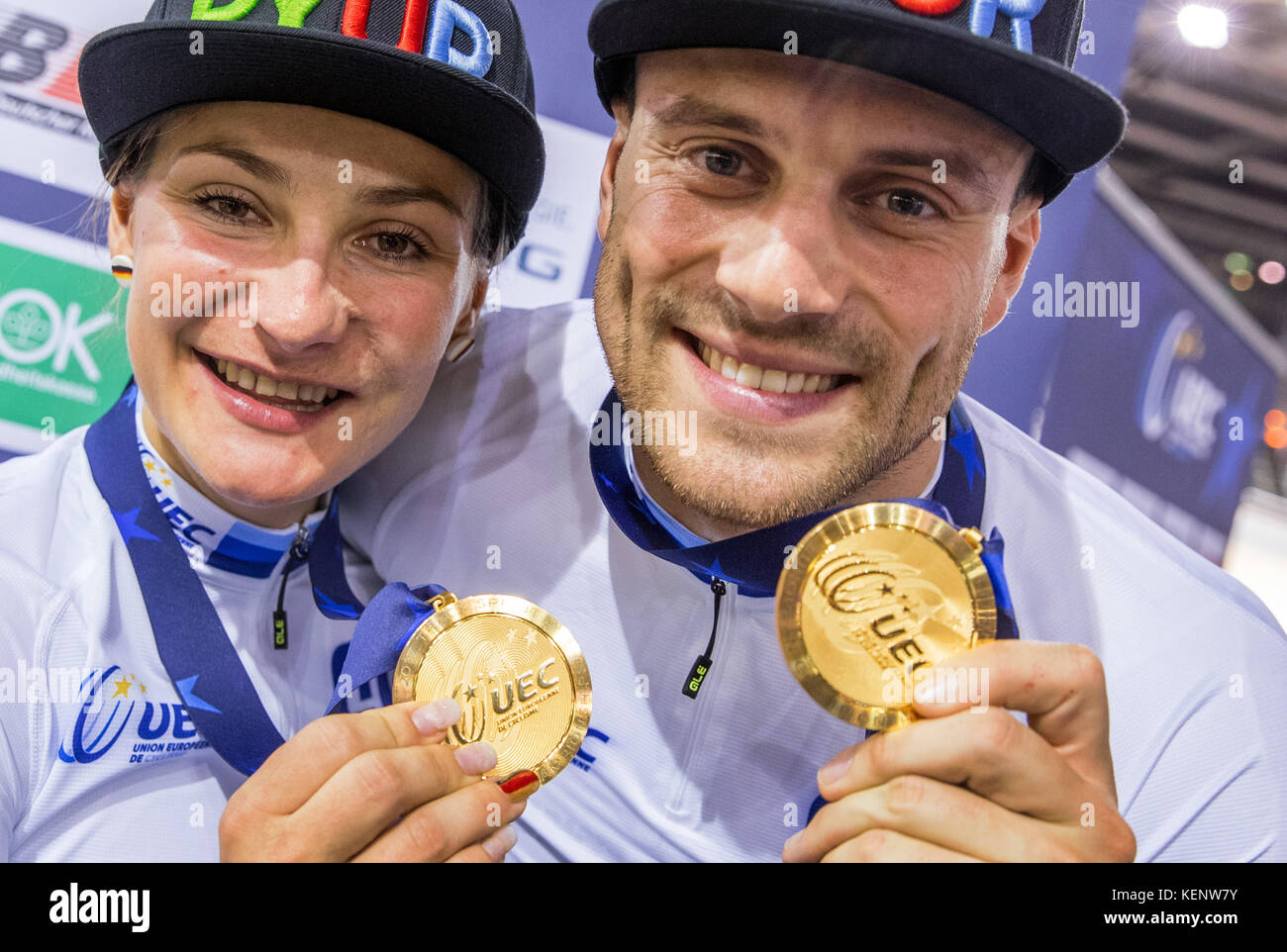 Berlin, Germany. 22nd Oct, 2017. Maximilian Levy and Kristina Vogel ...