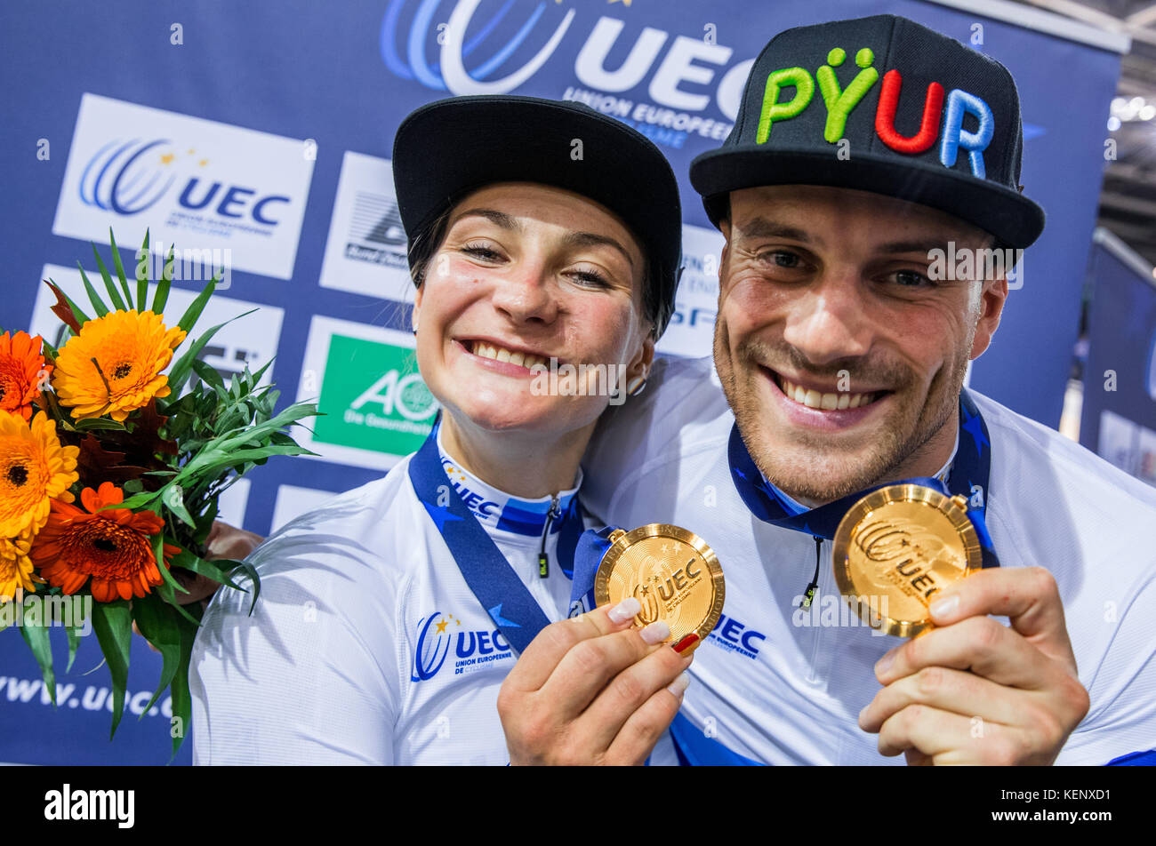 Berlin, Germany. 22nd Oct, 2017. Maximilian Levy and Kristina Vogel ...