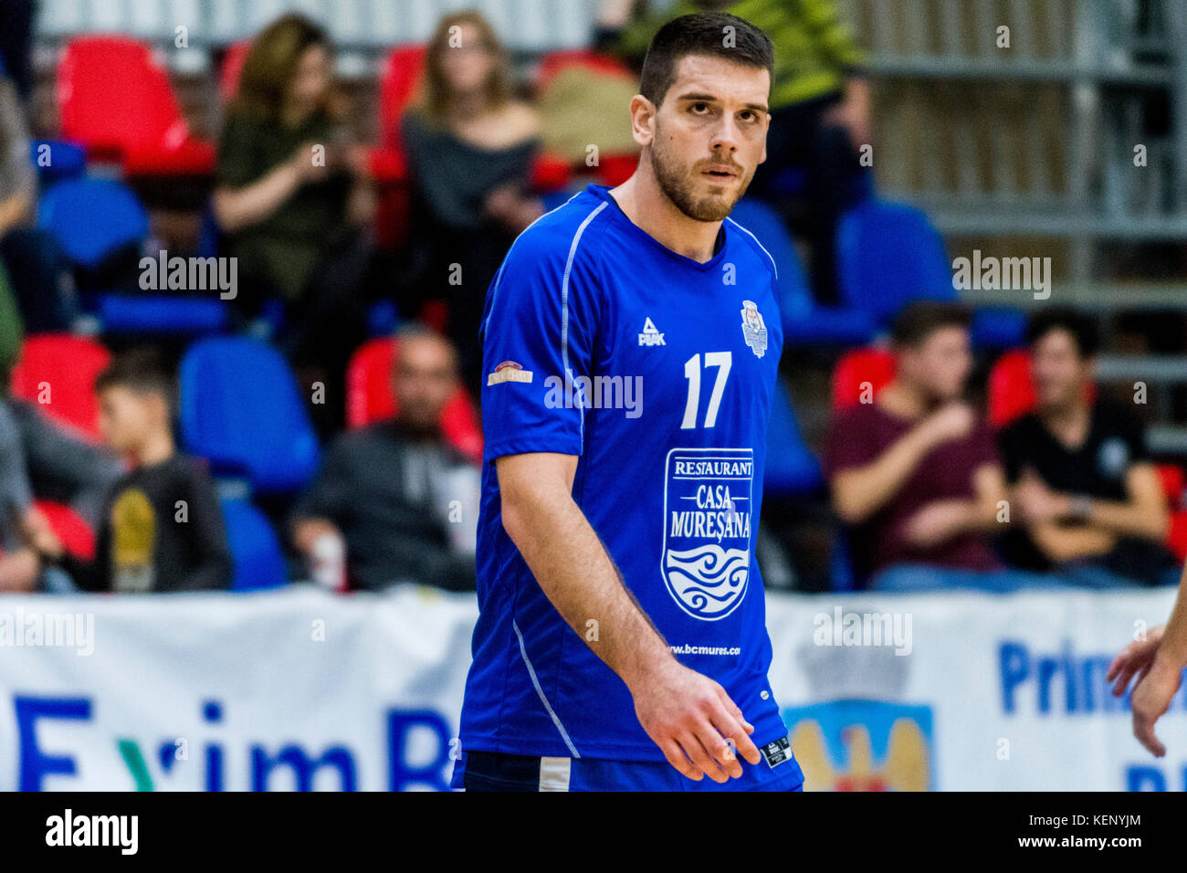 October 21, 2017: Milvoje Mijovic #17 (BC Mures Targu Mures) during the ...