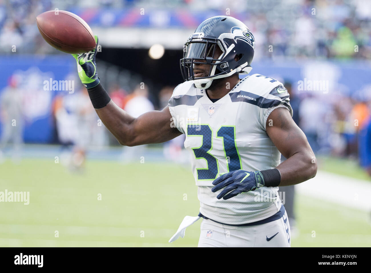 East Rutherford, New Jersey, USA. 22nd Oct, 2017. Seattle Seahawks ...