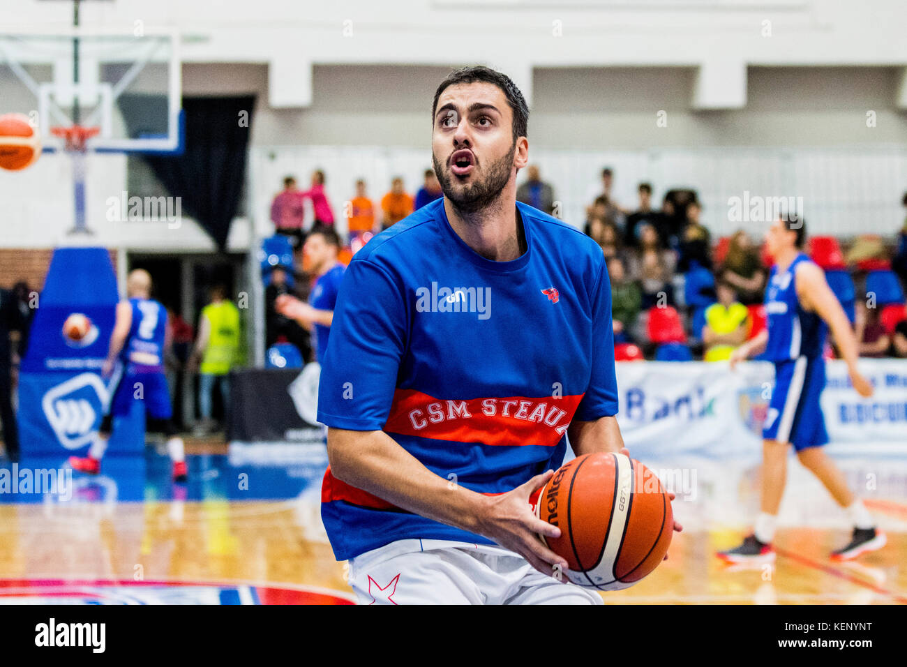 October 21, 2017: Dragan Zekovic #27 (CSM Steaua Bucharest) during the ...