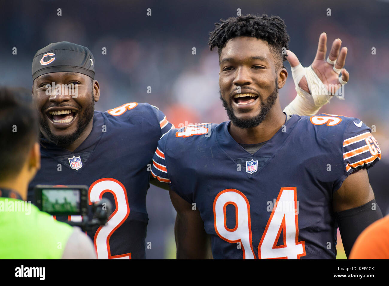 Chicago, Illinois, USA. 22nd Oct, 2017. - Bears #92 Pernell McPhee and ...