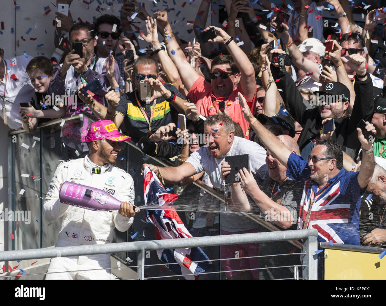 Lewis hamilton celebrating hi-res stock photography and images - Alamy