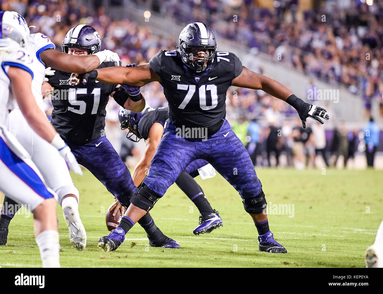 October 21, 2017: .TCU Horned Frogs guard Cordel Iwuagwu (70) during an ...