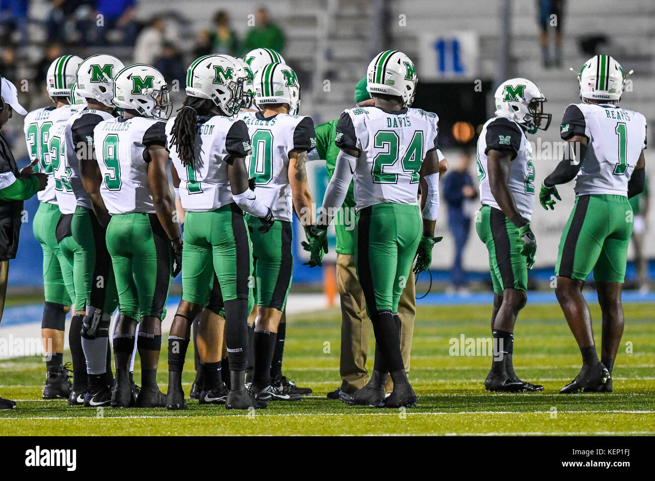 Nashville. 20th Oct, 2017. Marshall players during the game between ...
