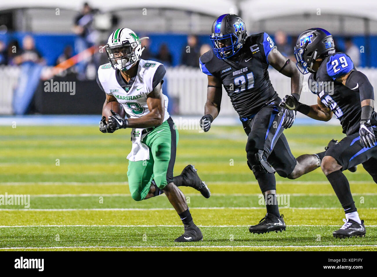 Nashville. 20th Oct, 2017. Marshall wide receiver Marcel Williams (9 ...