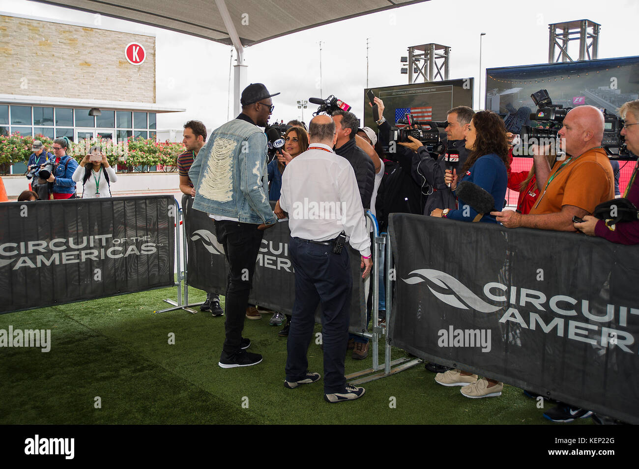 Austin, Texas, USA. 22nd Oct, 2017. Usain Bolt media interview at the ...