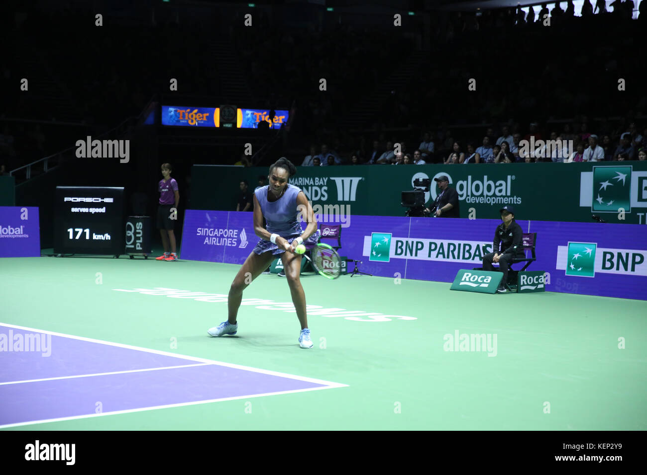 American tennis player Venus Williams is in action during her first ...