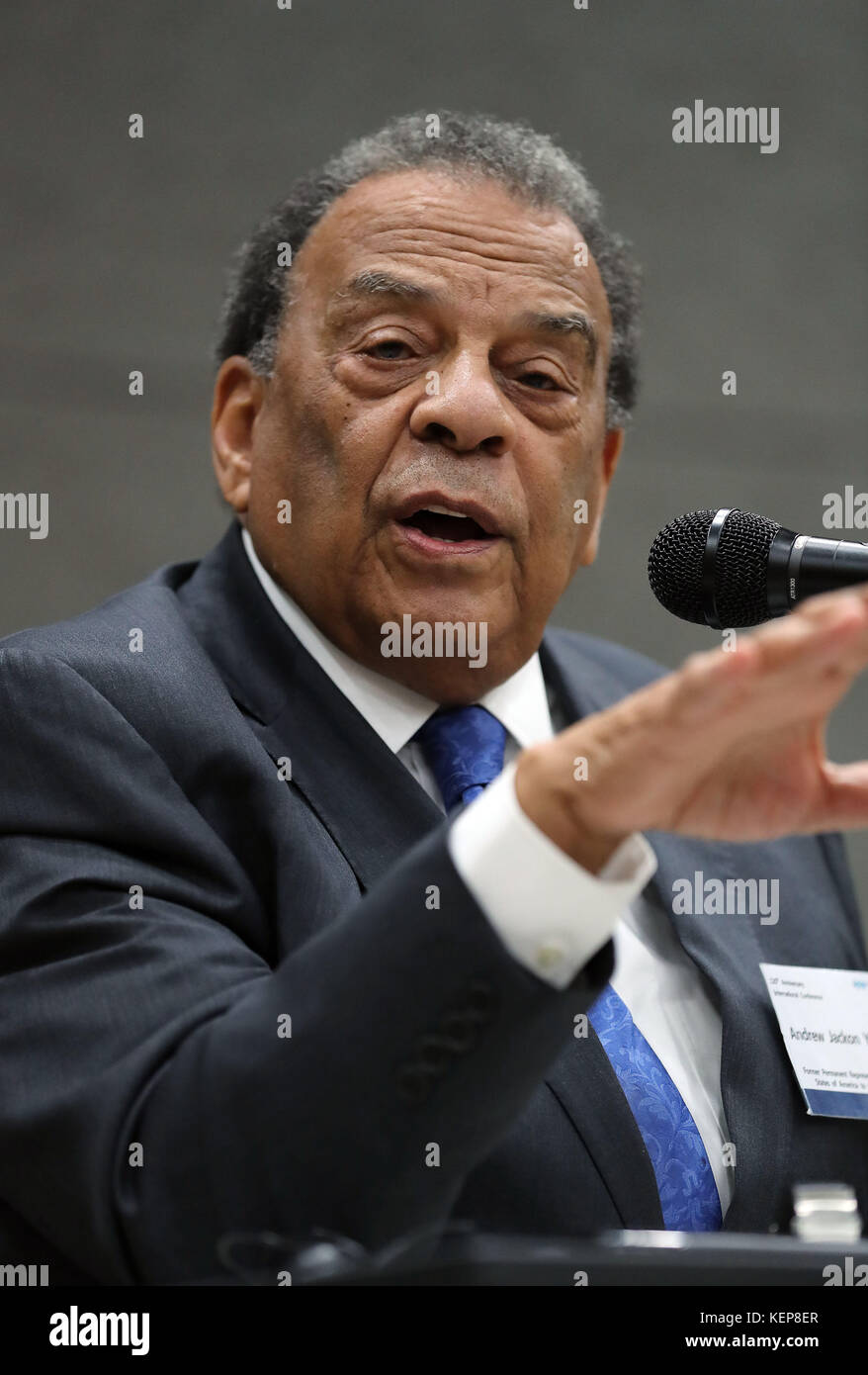 23rd Oct, 2017. Rights activist Andrew Young in Seoul Renowned American ...