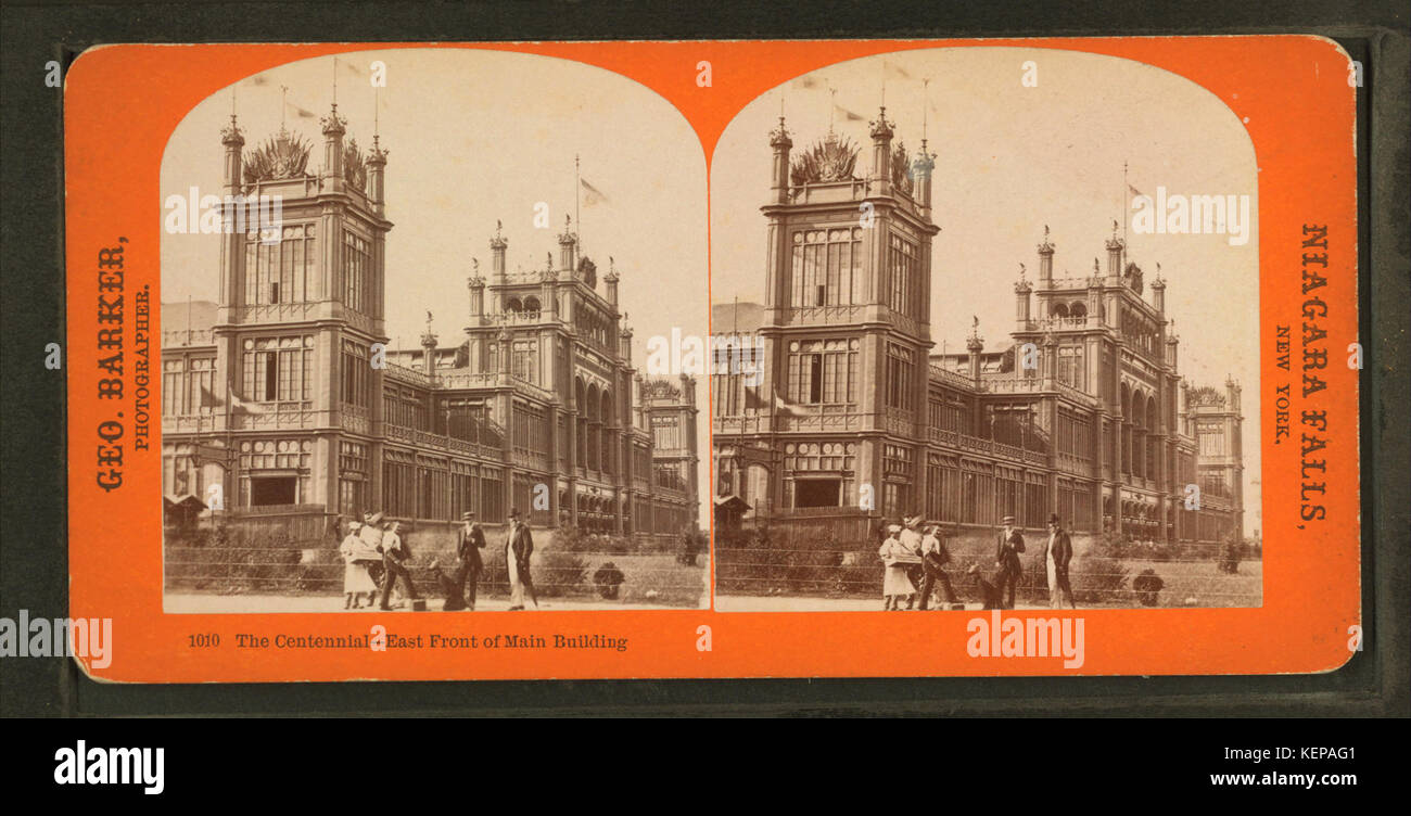 The Centennial. East front of Main building, by Barker, George, 1844 ...