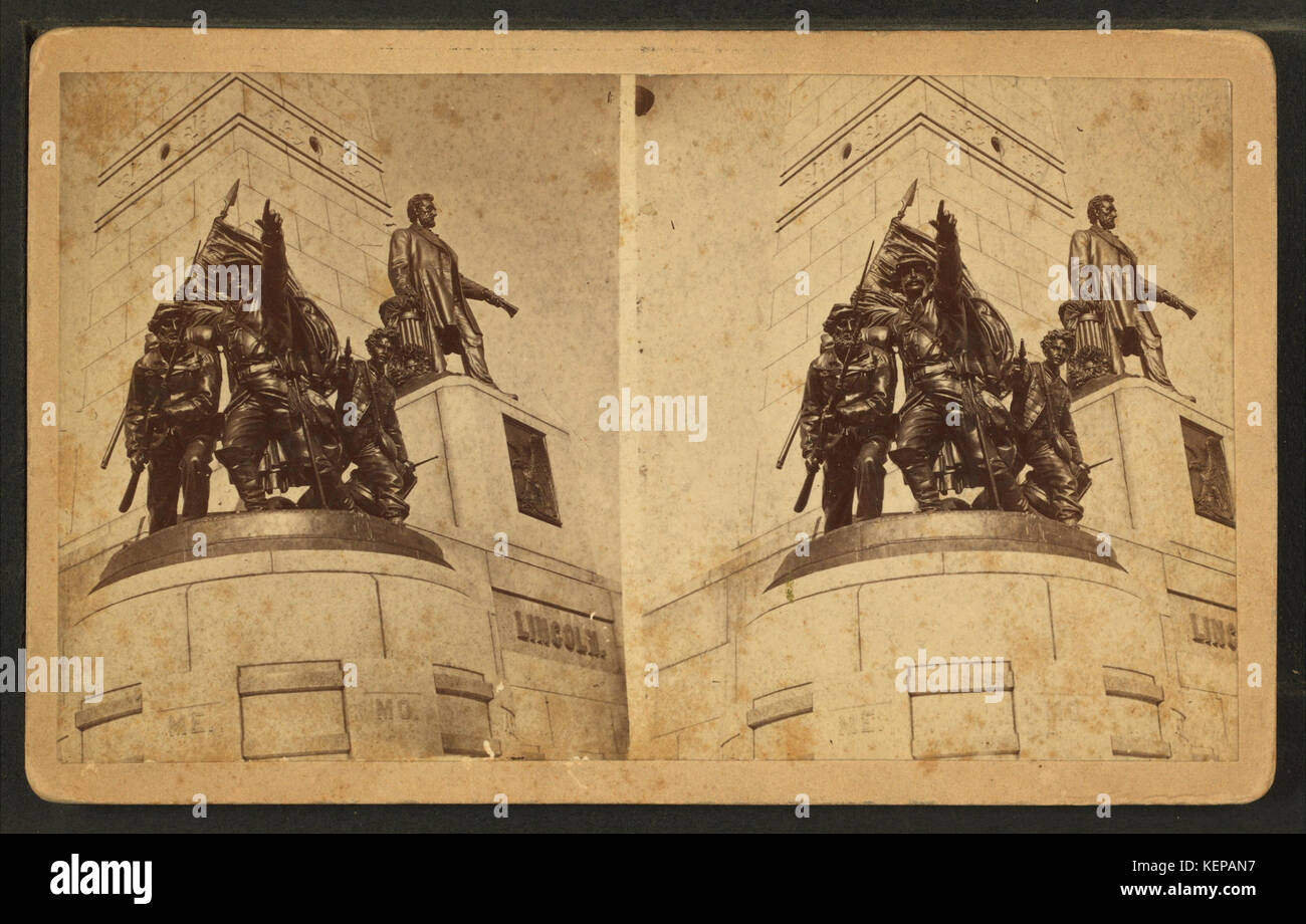 National Lincoln Monument, Springfield, Illinois. Infantry group and ...