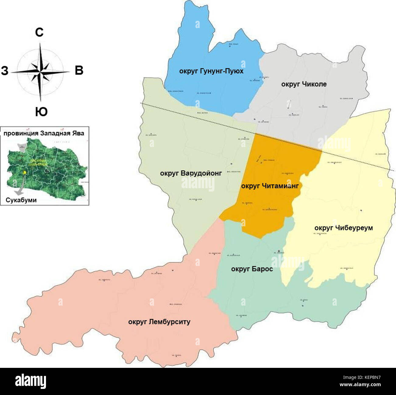 Map of Sukabumi (ru Stock Photo - Alamy