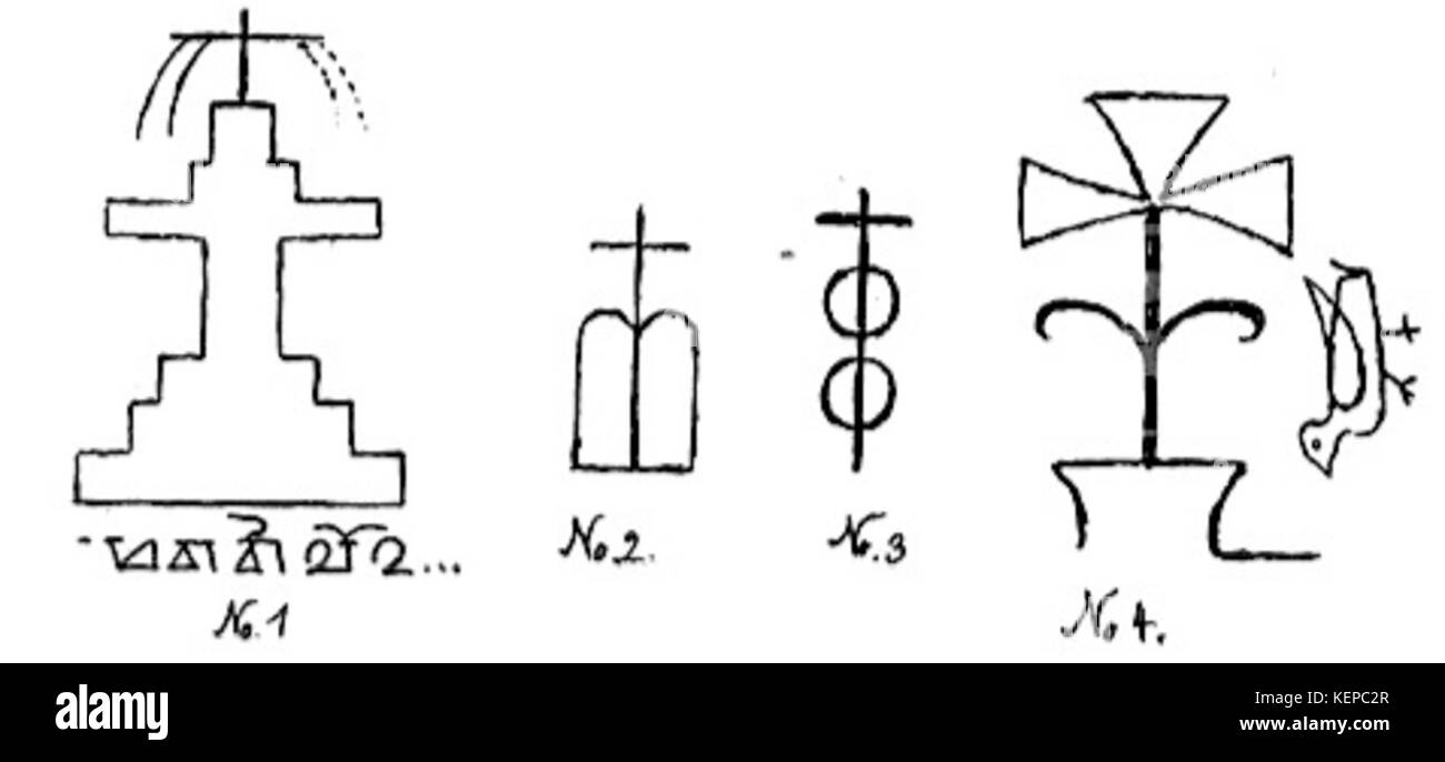 Early Christian crosses on rocks in Westen Tibet Stock Photo - Alamy