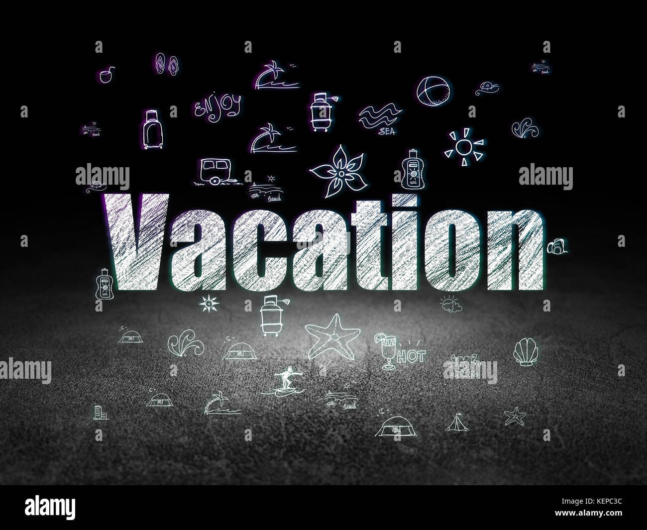 Travel concept: Vacation in grunge dark room Stock Photo - Alamy