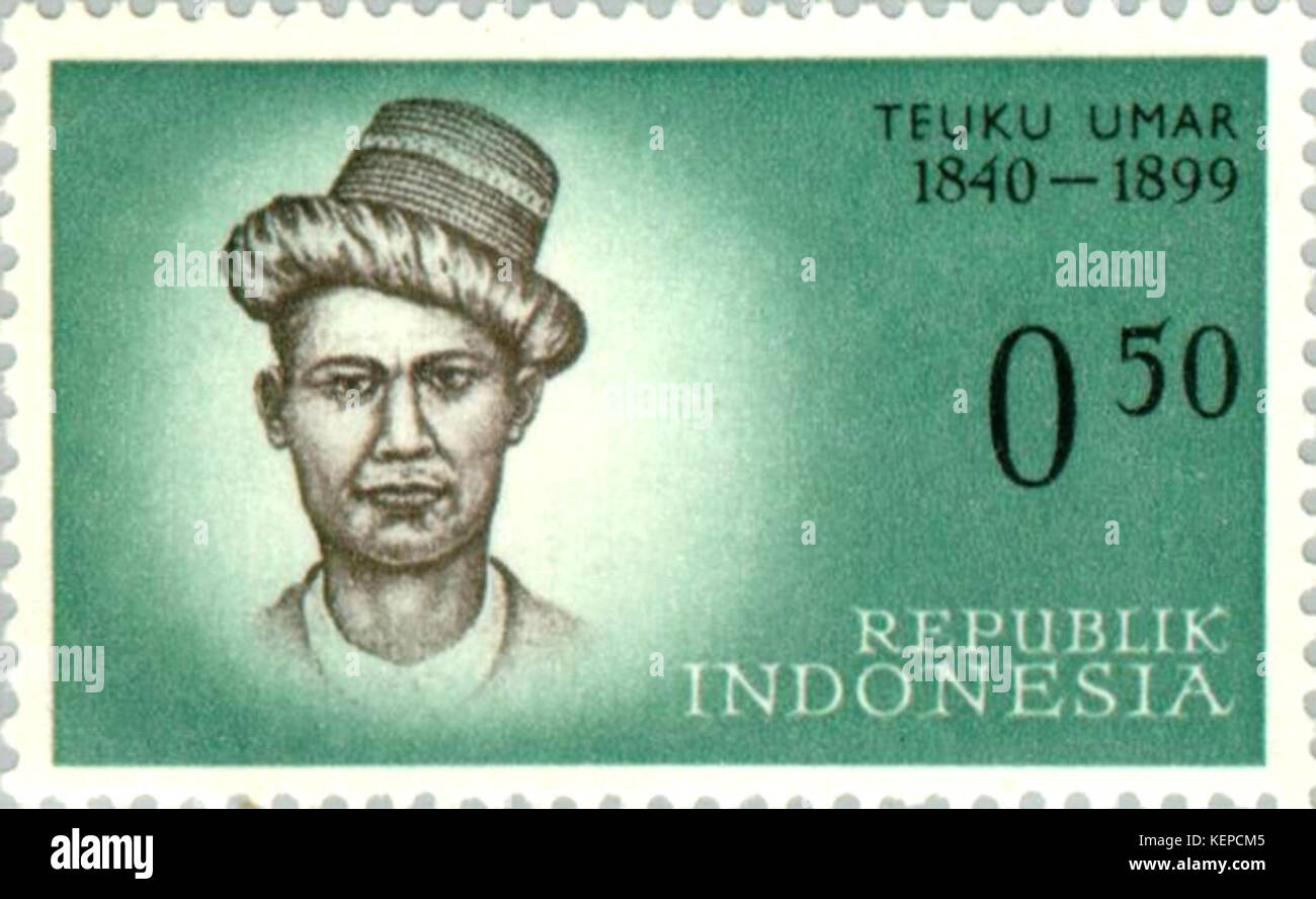 Teuku Umar 1961 Indonesia stamp Stock Photo - Alamy