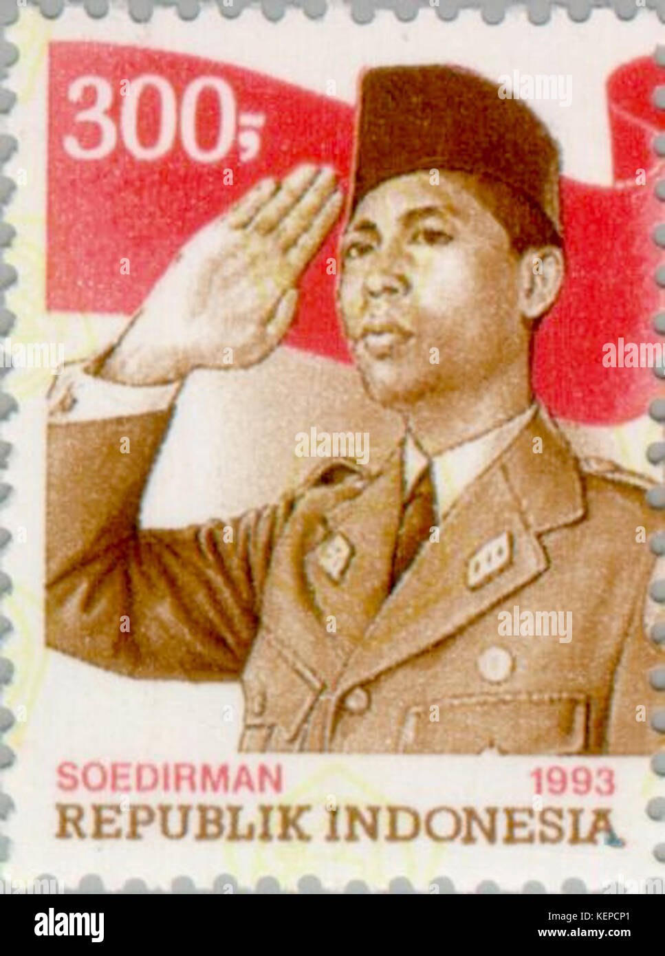 General Sudirman 1993 Indonesia stamp Stock Photo - Alamy