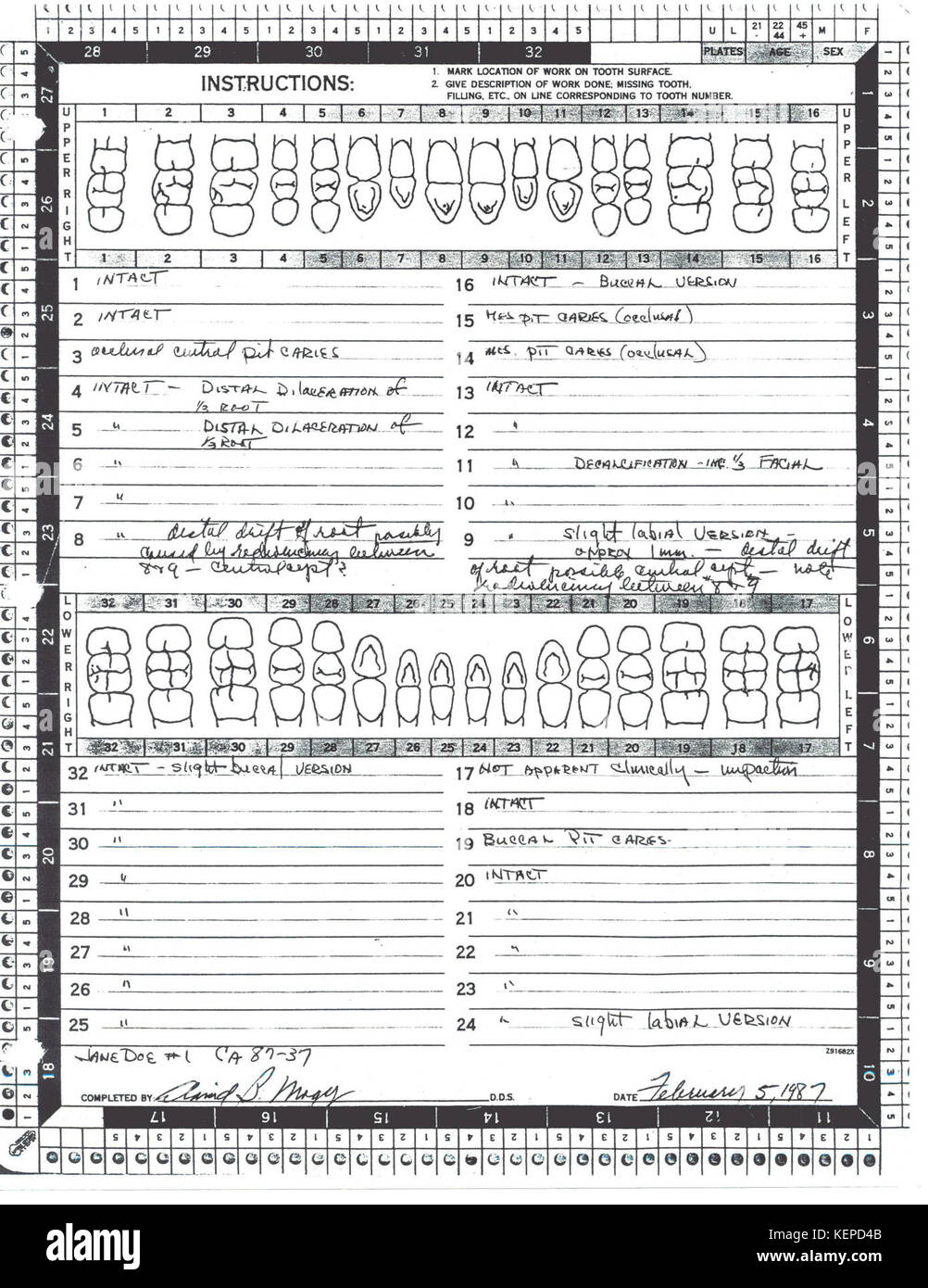 Dental chart vintage hi-res stock photography and images - Alamy