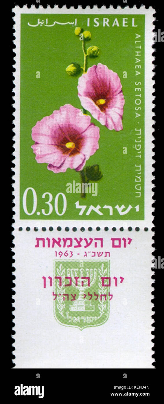 The 'Althaea setosa' is featured on an Israeli postage stamp ...