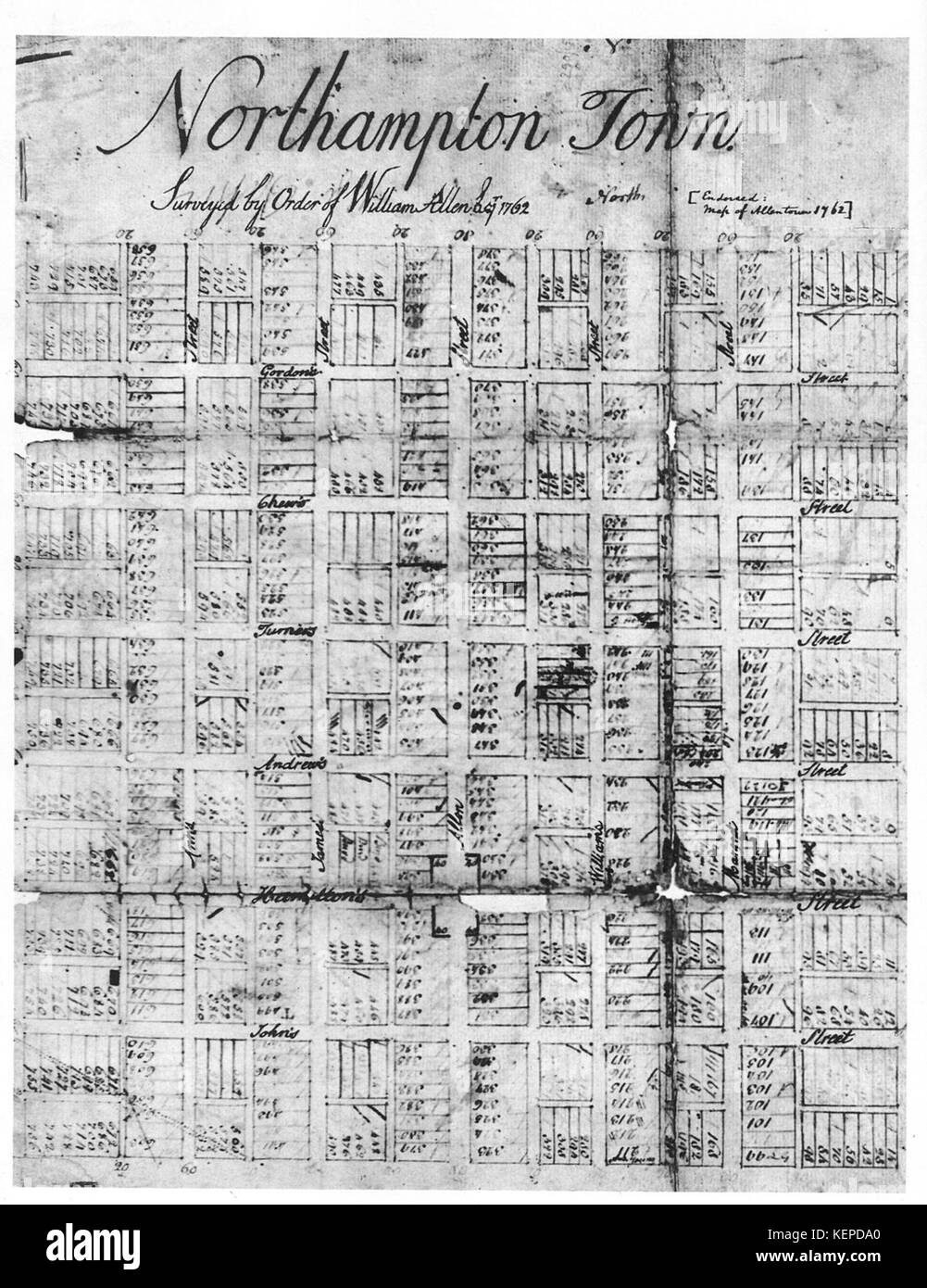 This map, created in 1762, represents the colonial-era town of ...