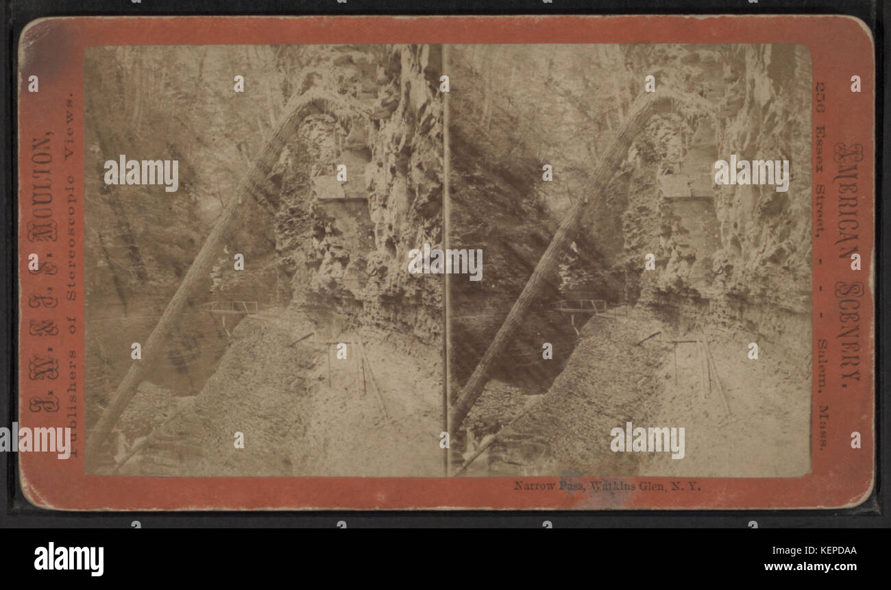 Narrow Pass, Watkins Glen, N.Y, by J.W. & J.S. Moulton 2 Stock Photo ...