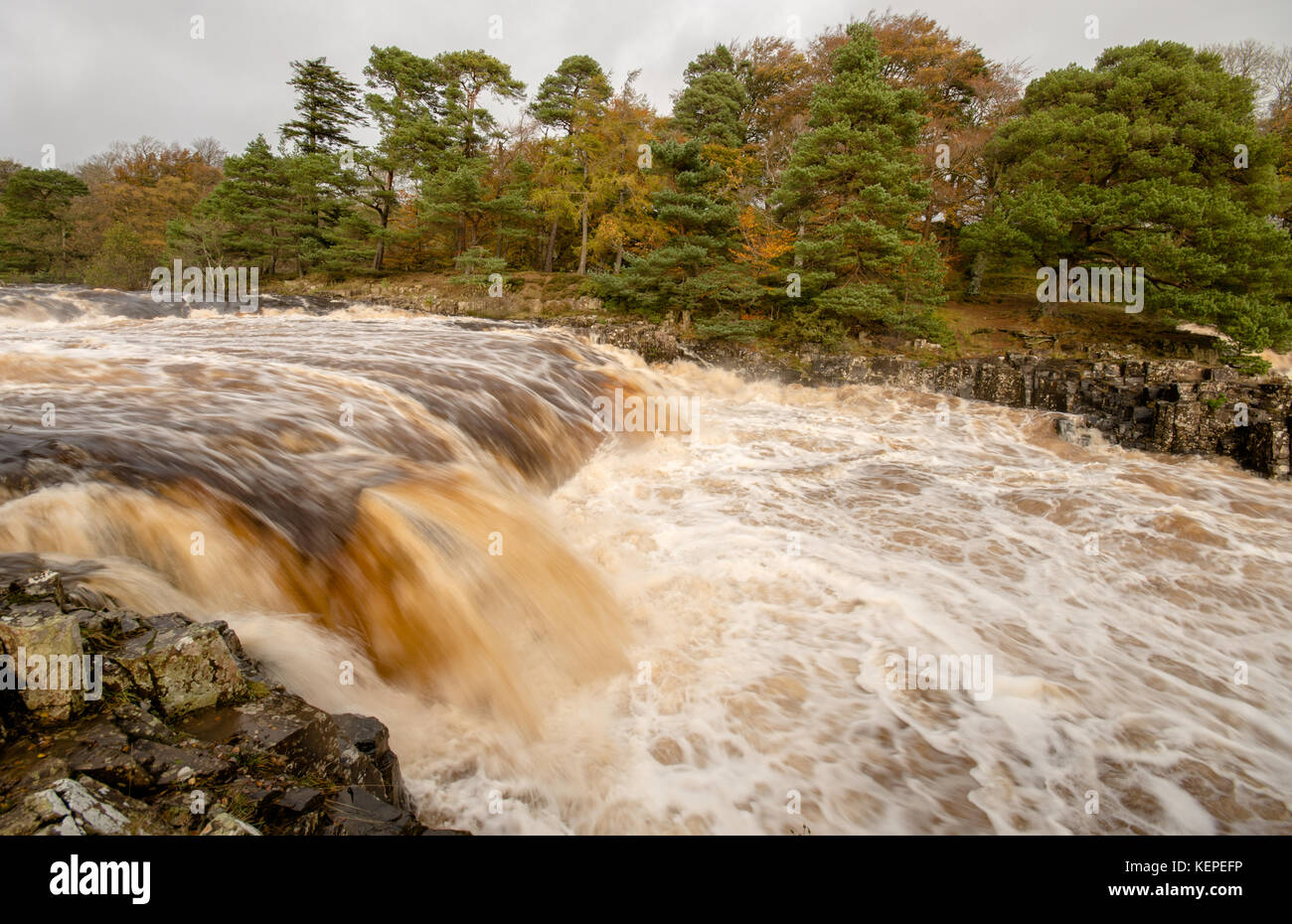 Low force Waterfall, Upper Teesdale, County Durham, UK Stock Photo - Alamy