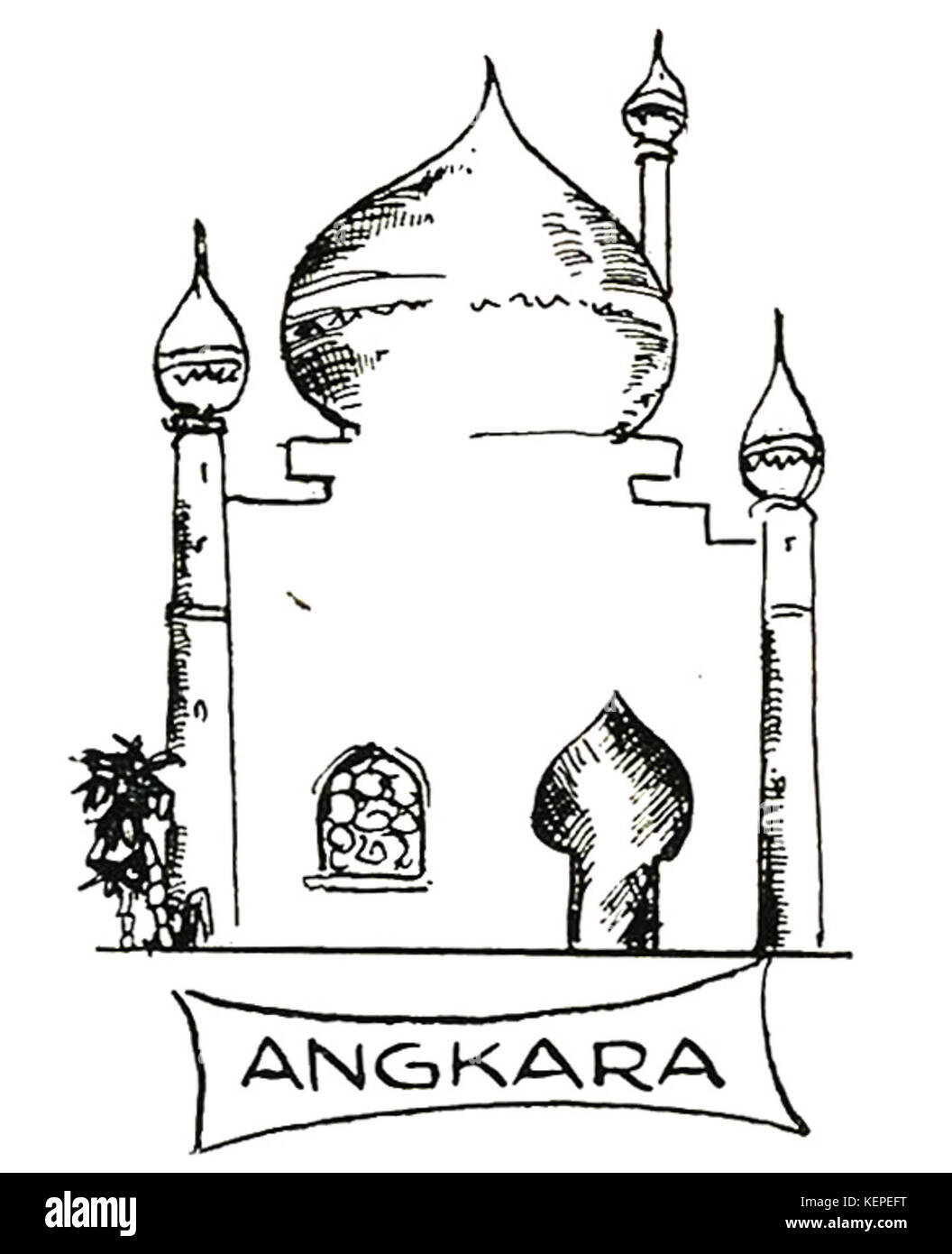 Angkara line drawing, Jalesveva Jayamahe, p211 Stock Photo - Alamy
