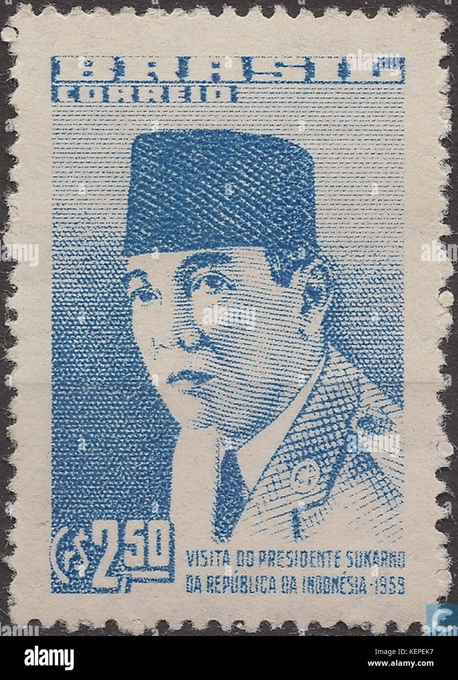 Sukarno 1959 Brazil stamp Stock Photo - Alamy