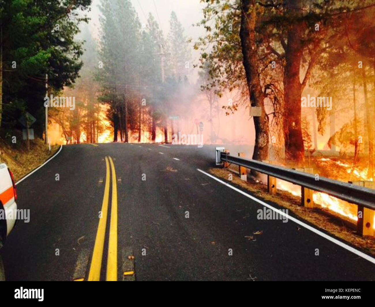 Valley Fire Evacuation Route Stock Photo - Alamy