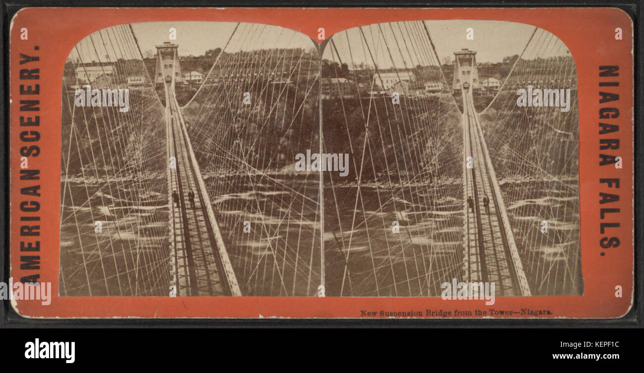 The new suspension bridge across Niagara, captured from a tower view ...