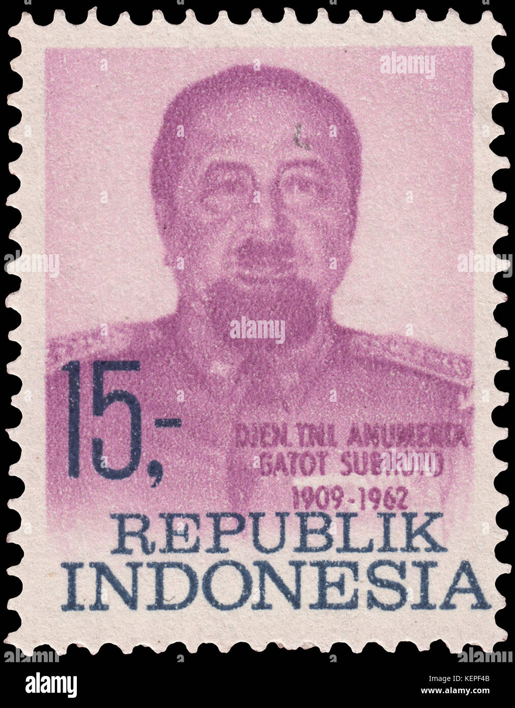 Gatot Subroto, 15rp (undated Stock Photo - Alamy