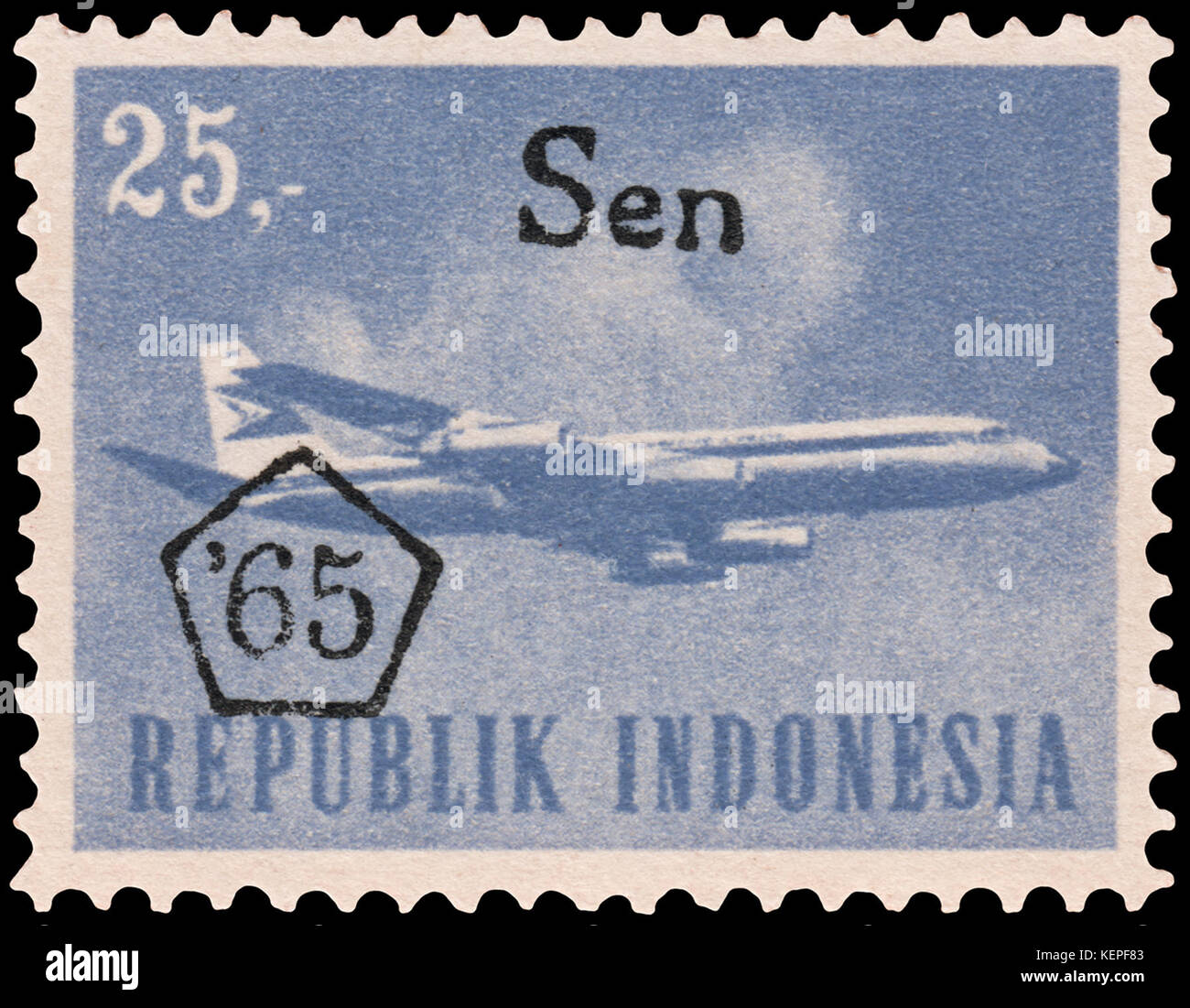 Airplane, 25sen (1965 Stock Photo - Alamy