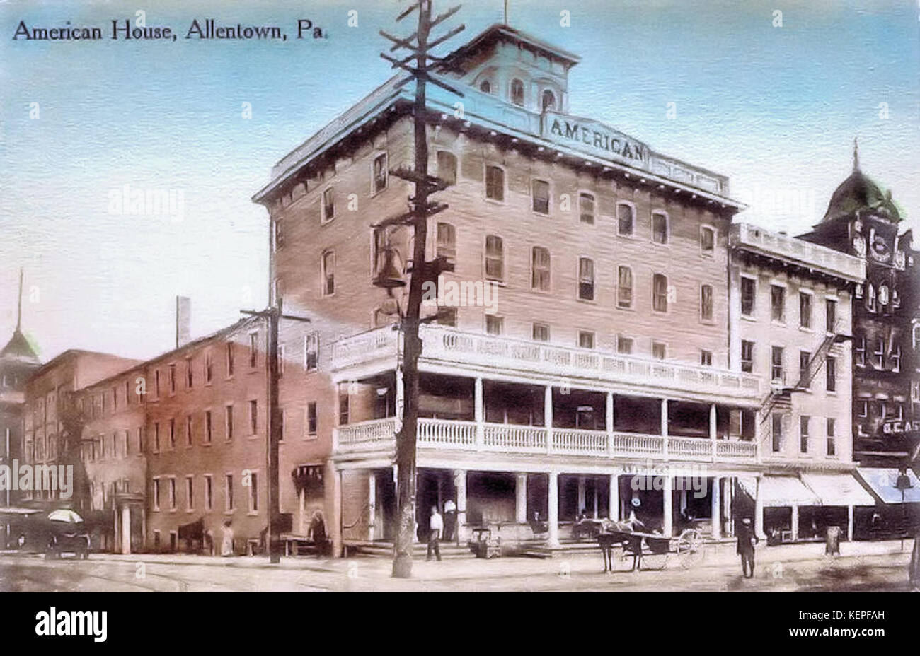 1900 American Hotel SE Corner 6th and Hamilton Stock Photo - Alamy