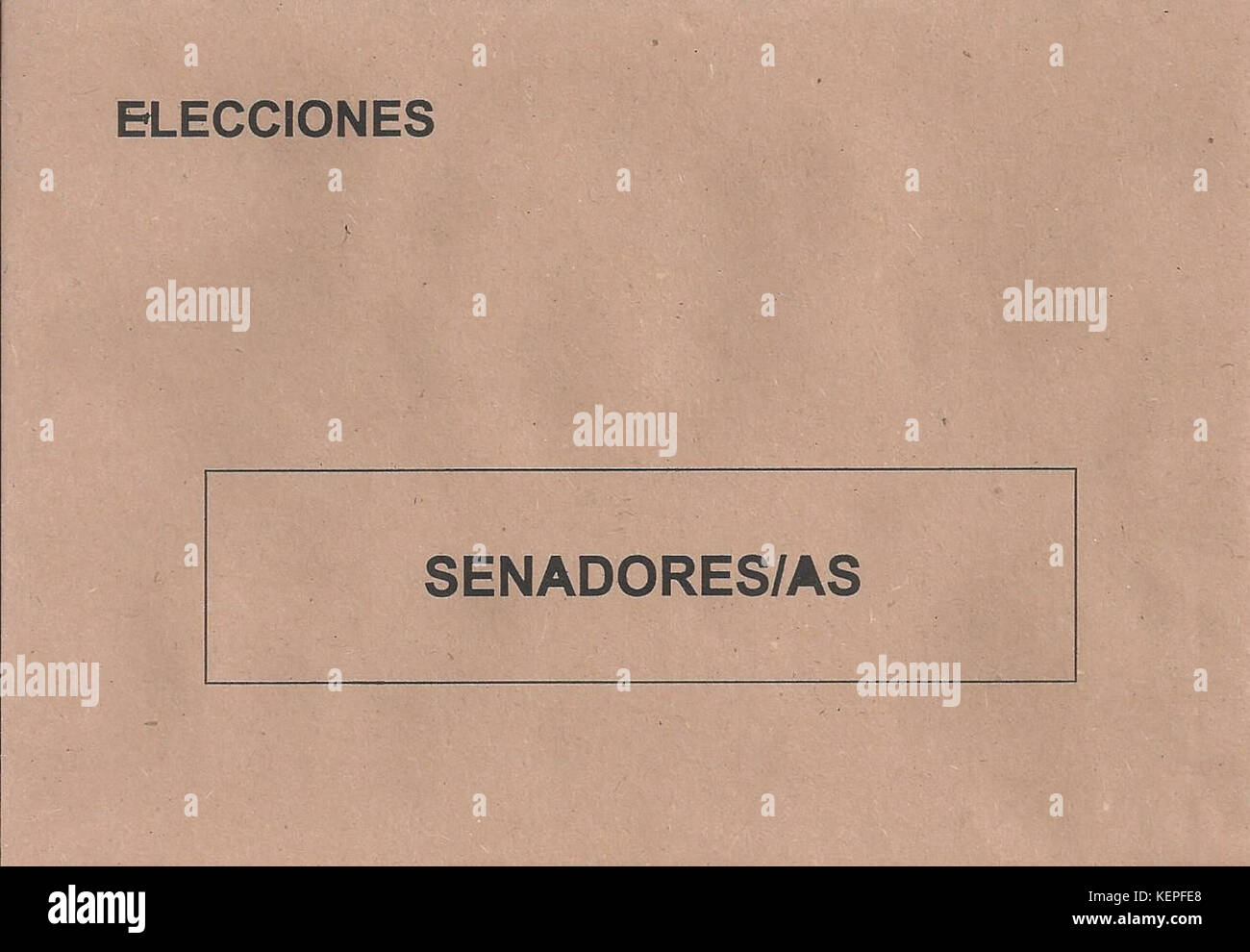 This envelope marks the 2015 Spanish General Elections, specifically ...