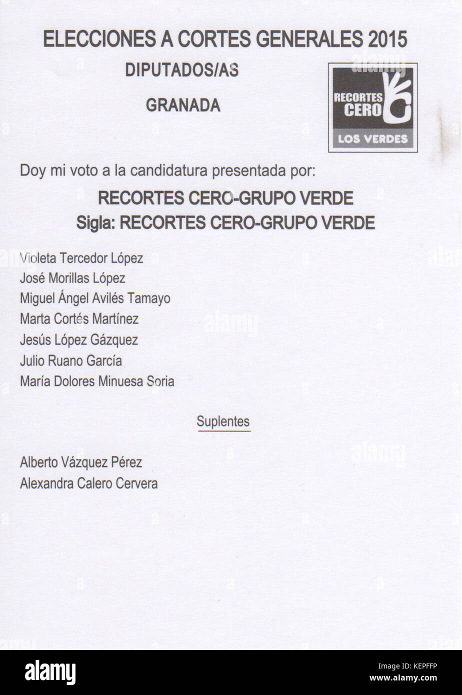 The Spanish General Elections Ballot from Granada showcases the ...