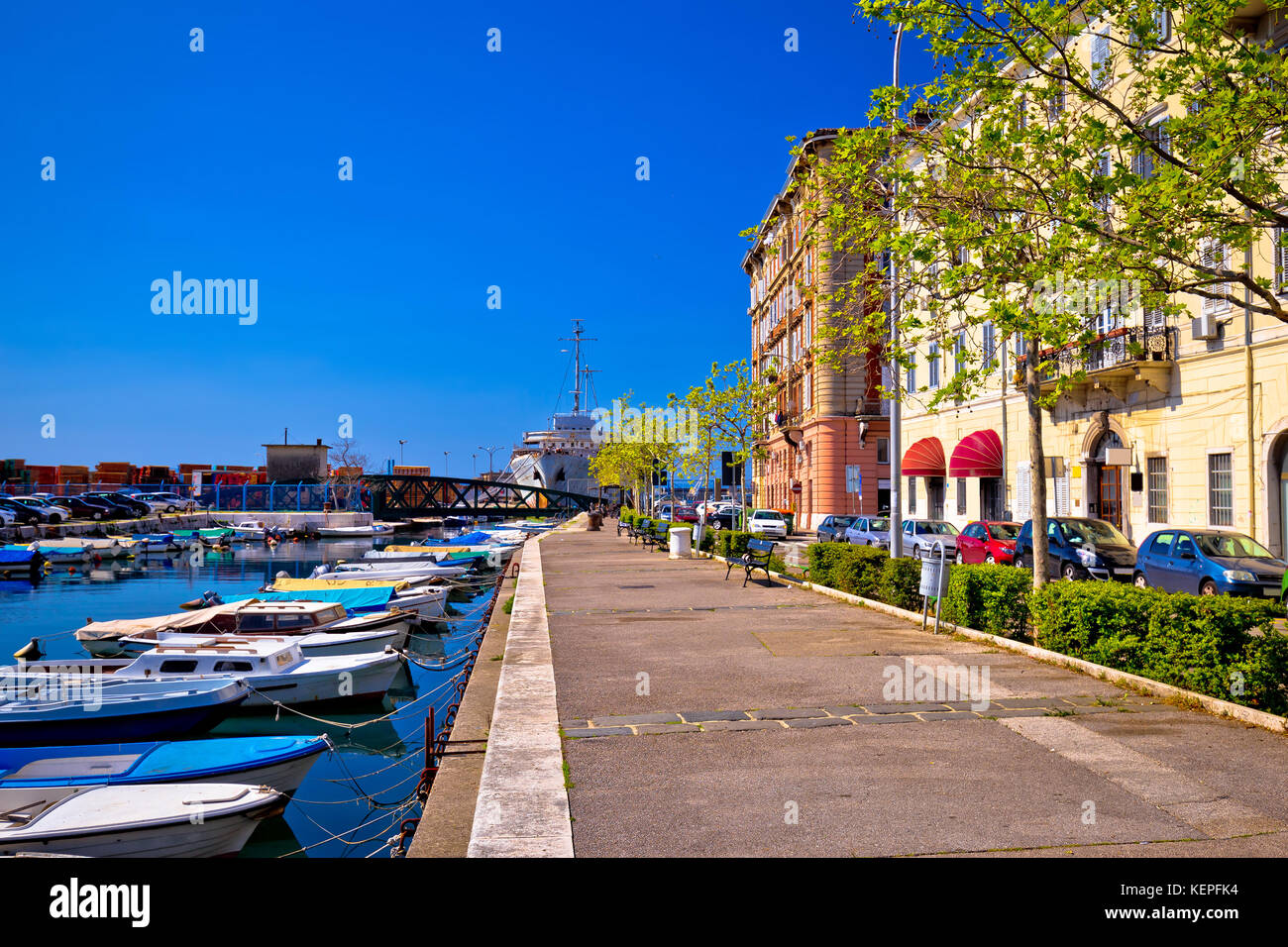 City of Rijeka Delta and Rjecina river view, waterfront architecture ...