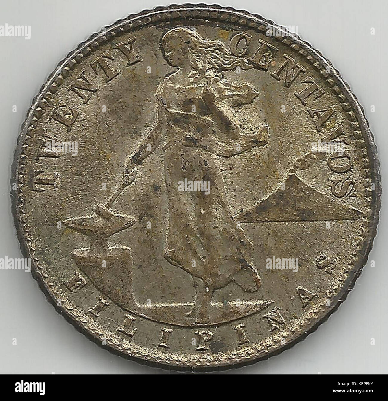 20 Centavos Filipinas U.S. occupation coin, 1944, obverse Stock Photo ...