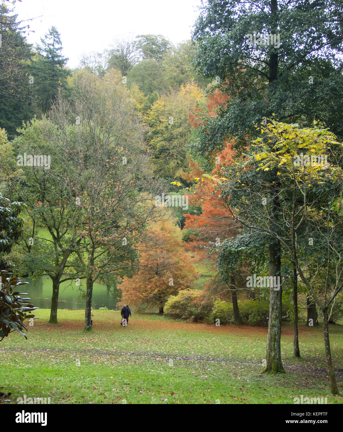 Stourhead Gardens, Wiltshire, autumn colours, October 2017 Stock Photo ...