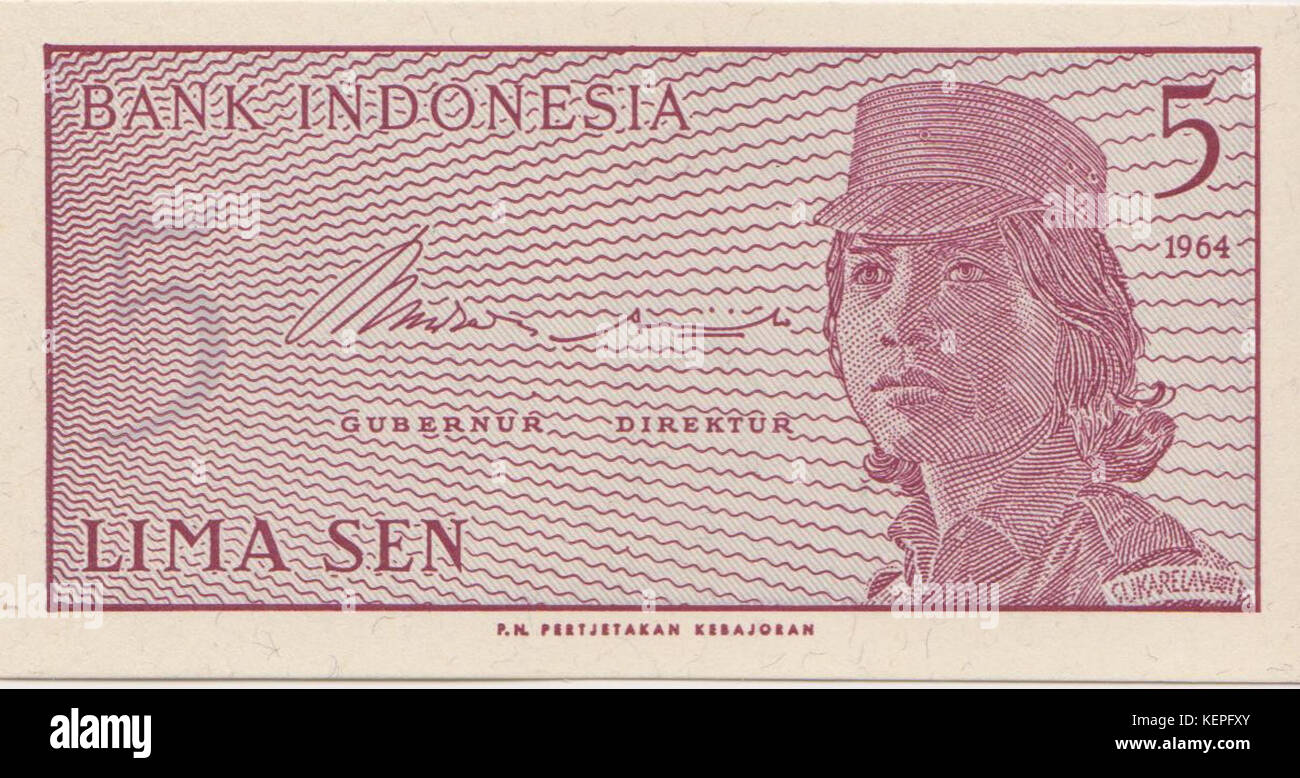 Hd 1964 indonesia 5 lima sen front Stock Photo - Alamy