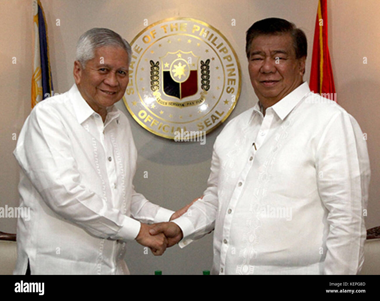 A photograph of Drilon with Del Rosario, two significant individuals in ...