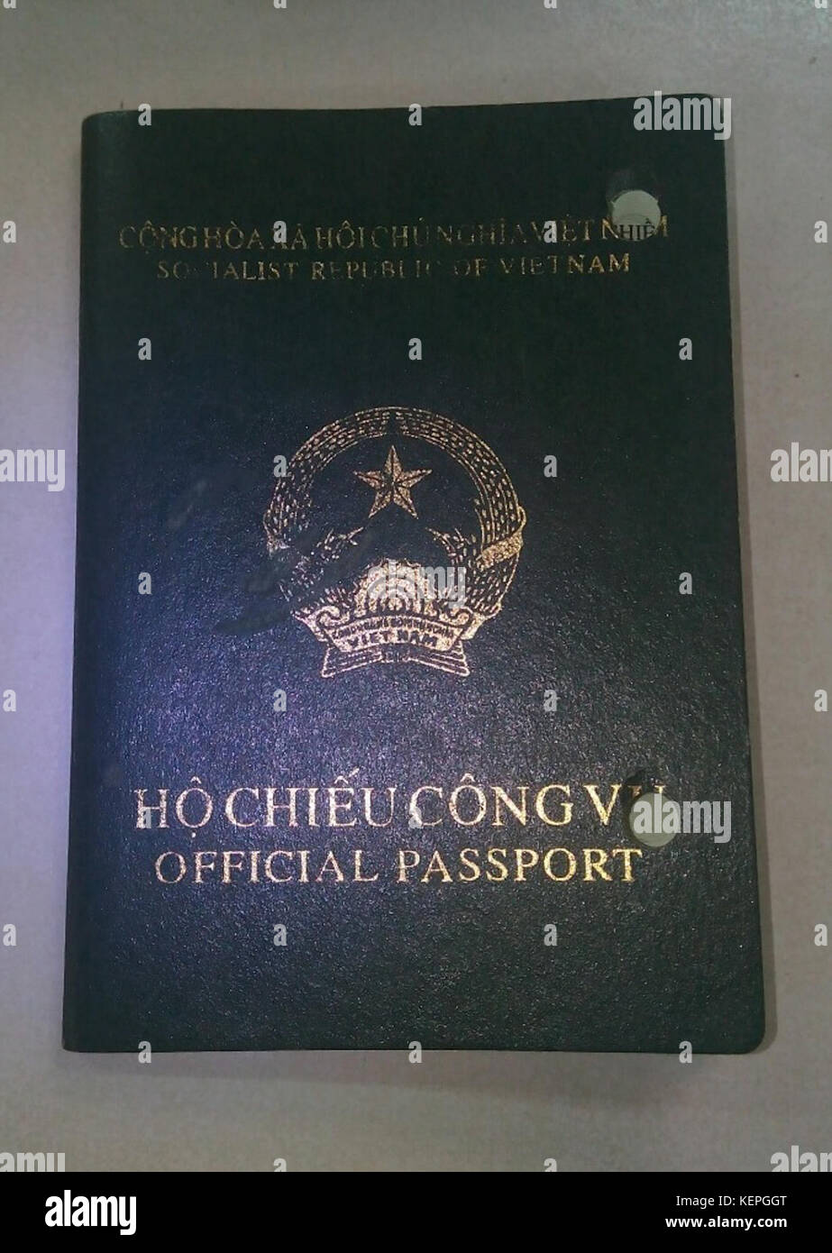 Vietnamese official passport (invalidated Stock Photo - Alamy
