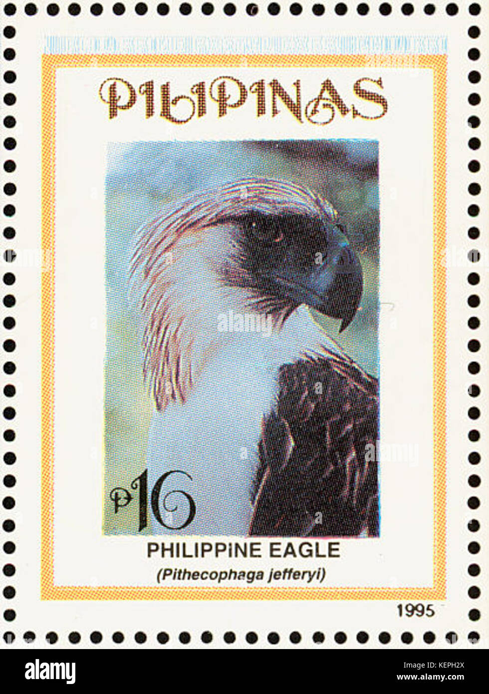 Pithecophaga jefferyi 1995 stamp of the Philippines Stock Photo - Alamy