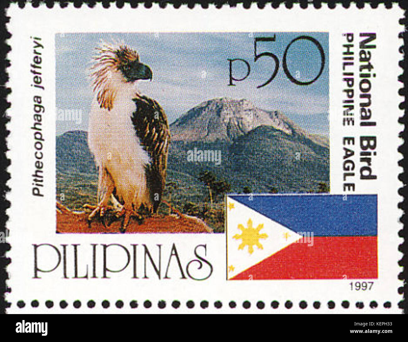 Pithecophaga jefferyi 1998 stamp of the Philippines Stock Photo - Alamy