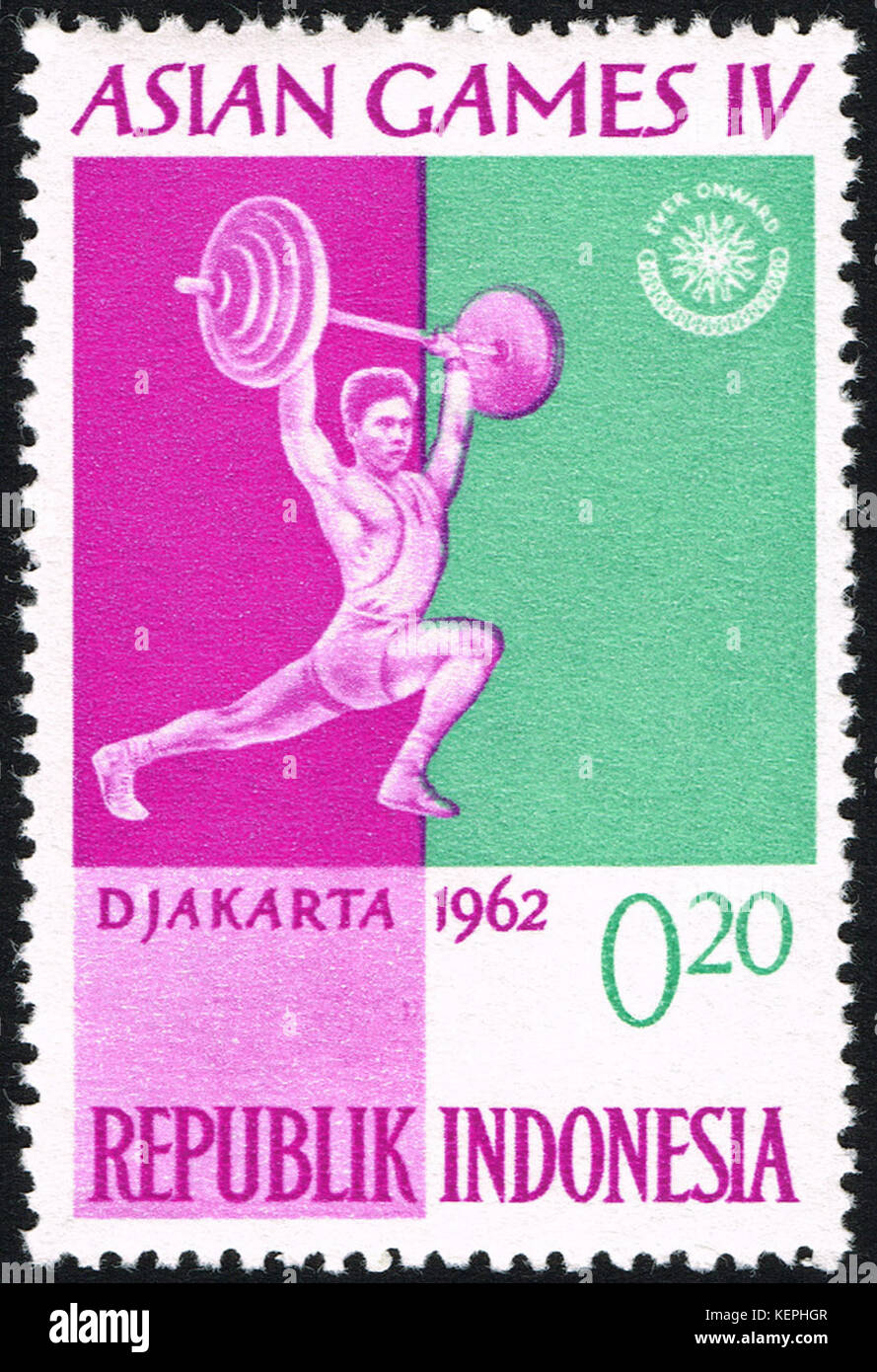 Asian Games 1962 stamp of Indonesia 6 Stock Photo - Alamy