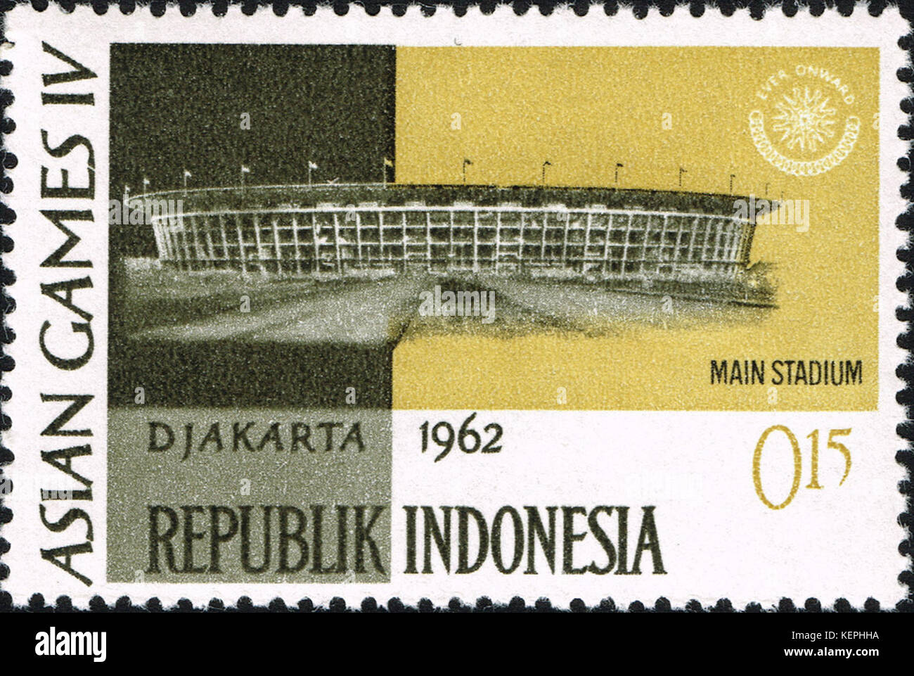 Asian Games 1962 stamp of Indonesia 20 Stock Photo - Alamy