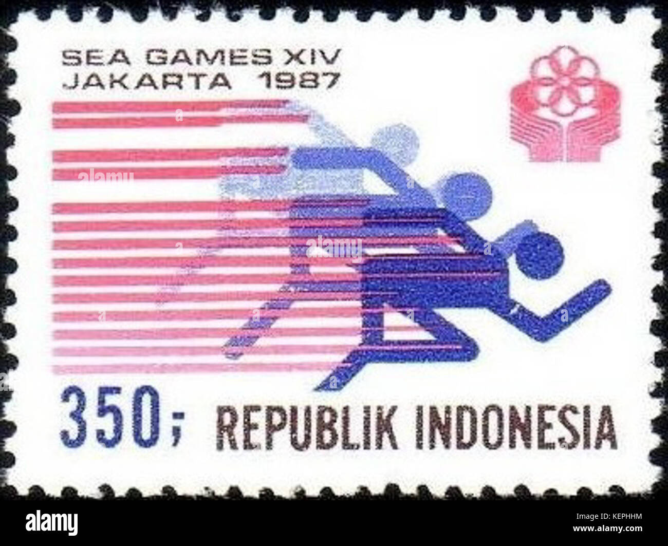 Southeast Asian Games 1987 stamp of Indonesia 3 Stock Photo - Alamy
