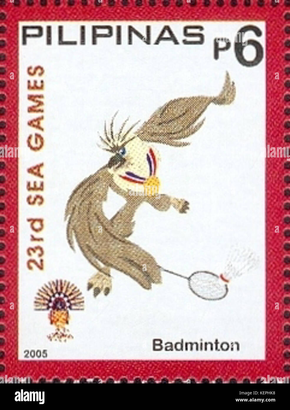 Southeast Asian Games 2005 stamp of the Philippines Badminton Stock ...